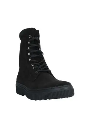 TOD'S Leather Lace-up Ankle Boots - Black