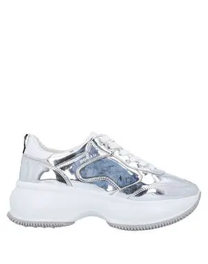 Hogan Silver Tone Sneakers For Women