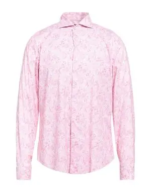 Fedeli Man Shirt Sky Blue Size 15 ¾ Cotton, Elastane Pink