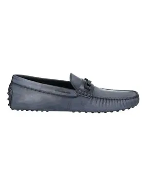 TOD'S Slate Leather Loafers - Blue