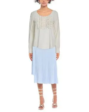 MANILA GRACE Woven Lamé Striped Top - Beige
