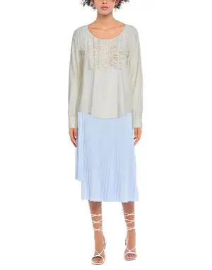 MANILA GRACE Woven Lamé Striped Top - Beige