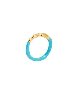 ALIGHIERI X YOOX The Mark Of Friendship Ring Ring Sky Bronze, 999/1000 Gold Plated