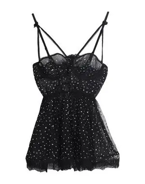 Philipp Plein Peplum Top With Tulle And Crystals