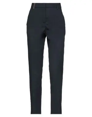 Peserico Twill Chino Pants With Leather Trim Dark Blue