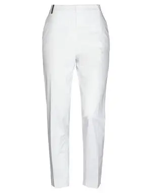 Peserico Twill Chino Pants With Leather Trim - White