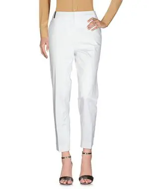 Peserico Twill Chino Pants With Leather Trim - White