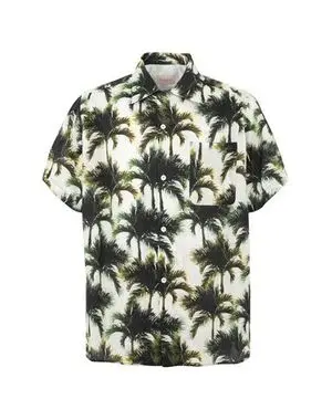 Buscemi Palms Print Shirt Size Cotton - White