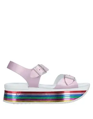 Hogan Leather Flatform Sandals