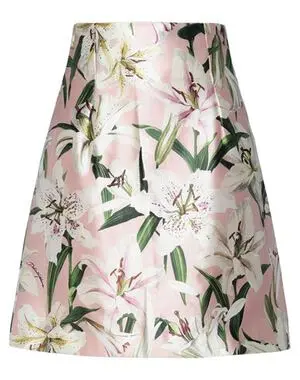 Dolce & Gabbana Mini Skirt In Floral-Print Shantung Pink