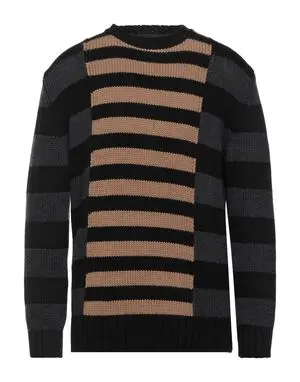 LES HOMMES Striped Knit Sweater - Beige