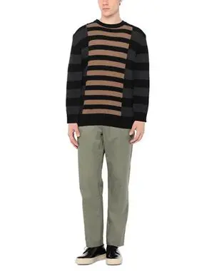 LES HOMMES Striped Wool And Polyamide Sweater