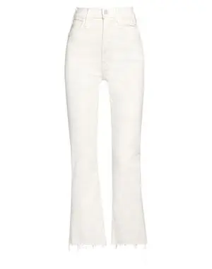 MOTHER Jeans With Fringed Hem - Off White