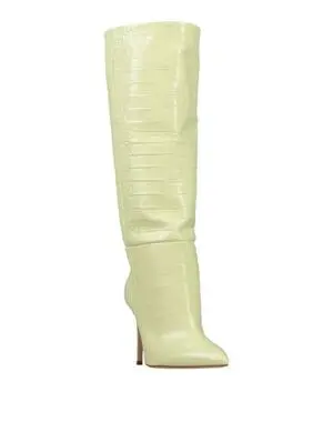 Paris Texas Leather Crocodile-print Boots - Yellow