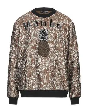 Dolce & Gabbana Sweatshirt With Brocade, Sequins And Beads - Beige
