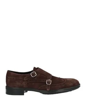 DOUCAL'S DOUCAL'S Soft Leather Monk Strap Loafers Dark Brown