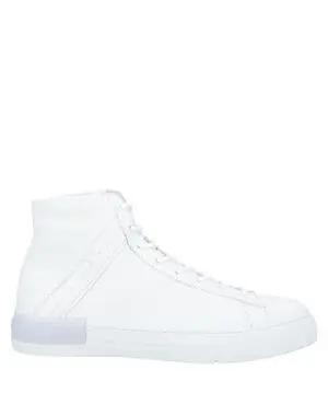 Men's White Leather High-Top Sneakers