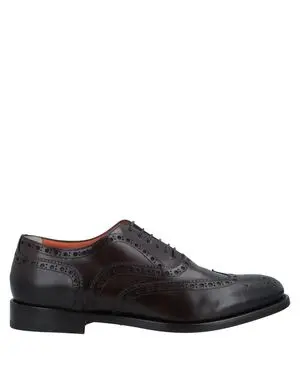 Santoni Lace-Up Oxford Shoes Dark Brown