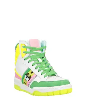 CHIARA FERRAGNI Leather High Top Sneakers - Green