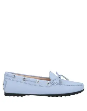 TOD'S TOD'S Soft Leather Loafers With Tie Fastening Sky Blue