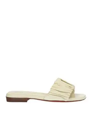 Santoni Azure Leather Slide Sandals Yellow