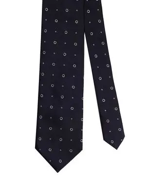 Dunhill DUNHILL Jacquard Mulberry Silk Neck Tie Dark Blue