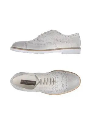 Dolce & Gabbana Lace-up Calfskin Oxford Shoes - Grey