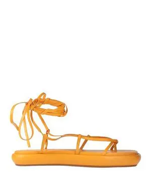 ILIO SMERALDO Leather Thong Sandals - Yellow