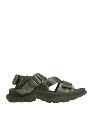 Alexander McQueen MCQUEEN Textile Fiber And Leather Sandals Green