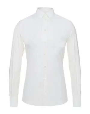 Dolce & Gabbana Gold Man Shirt Plum Size 14 ½ Cotton, Polyamide, Elastane White