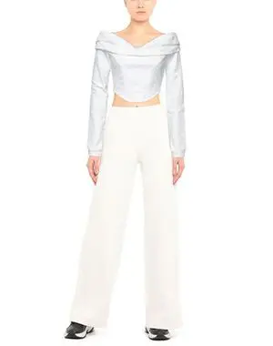 Gcds Cotton French Terry Crop Top - White