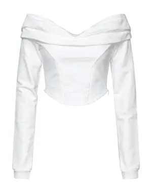 Gcds Cotton French Terry Crop Top - White