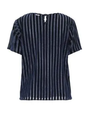 AGLINI Striped Jersey And Chenille Top - Blue