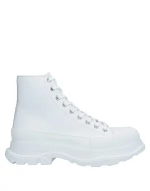 Alexander McQueen Alexander McQueen Leather Ankle Boots White