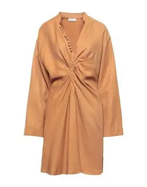 Sandro Mini Dress Viscose, Linen - Camel