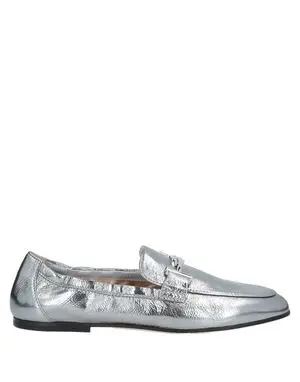 TOD'S Woman Loafers Azure Size 6 Soft Leather Silver