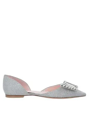 Roger Vivier Silver Tone Flats For Women