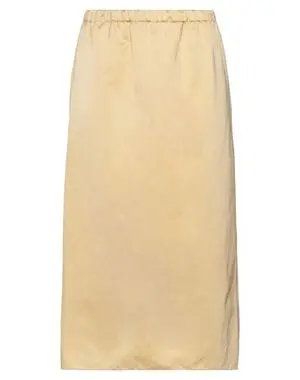 Marni Midi Skirt In Viscose, Cotton, And Linen - Yellow