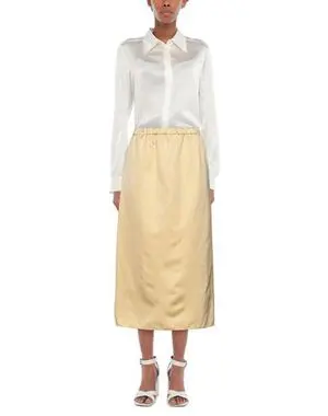 Marni Midi Skirt In Viscose, Cotton, And Linen - Yellow