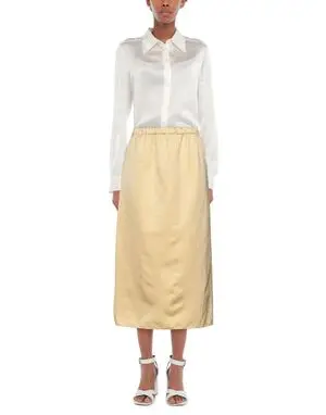 Marni Midi Skirt In Viscose, Cotton, And Linen - Yellow