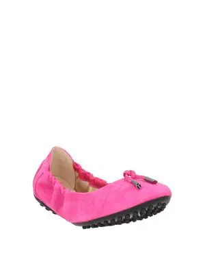TOD'S Ballerina Flats With Appliqués - Magenta