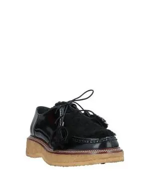 TOD'S Lace-up Shoe With Shearling Trim - Black