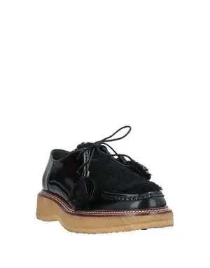 TOD'S Lace-up Shoe With Shearling Trim - Black