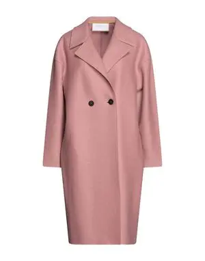 Harris Wharf London Double-breasted Virgin Wool Coat - Pink