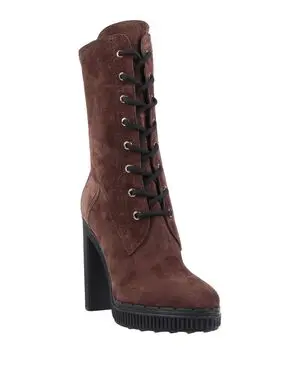 TOD'S Leather Lace-up Ankle Boots - Brown