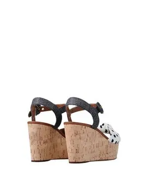 Dolce & Gabbana Sandals In Cork, Viscose, Cotton And Straw
