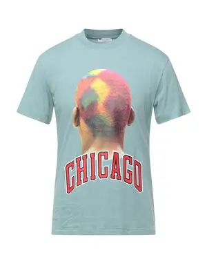 IH NOM UH NIT Man T-shirt Sky Blue Size S Cotton, Elastane Sage Green