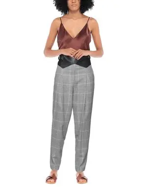 TWINSET Tapered Glen Plaid Pants - Black