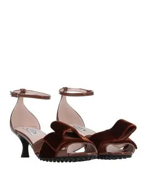 TOD'S Leather And Textile Sandals - Brown