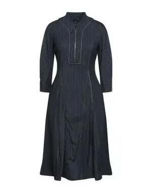 High Midi Pinstriped Dress